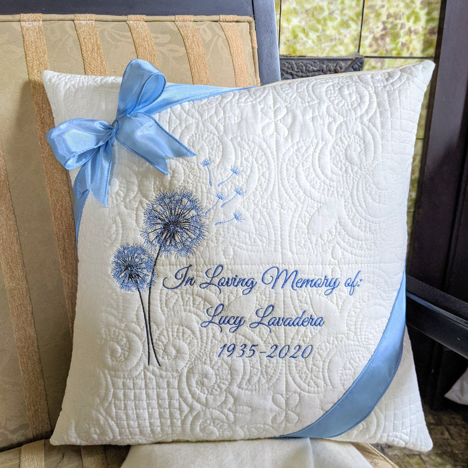 Sympathy Pillows | Custom Embroidery Designs - Hollyhock Designs