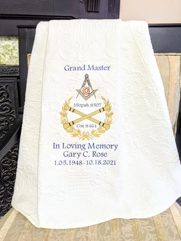 Masonic Grand Master Throw - Hollyhock Designs