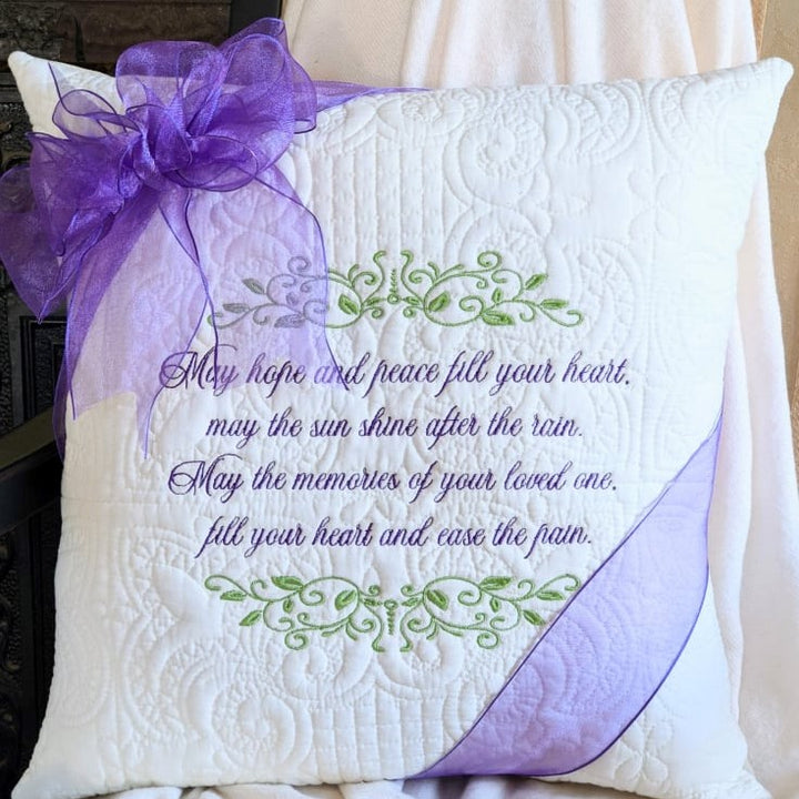 Sympathy Pillows | Custom Embroidery Designs - Hollyhock Designs