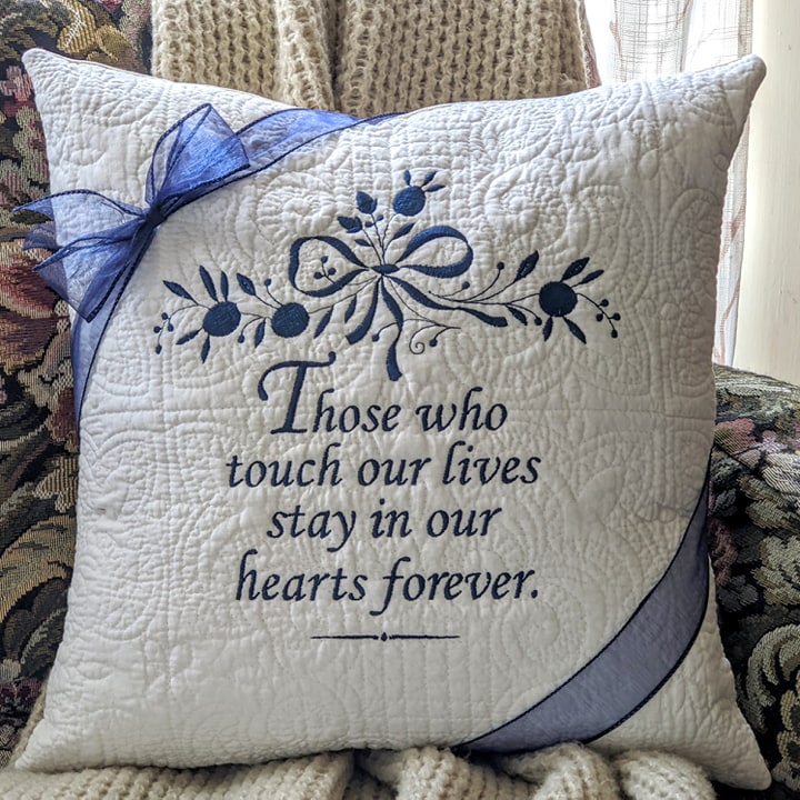 Sympathy Pillows | Custom Embroidery Designs - Hollyhock Designs